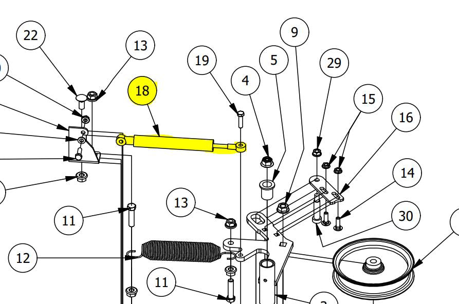 Spartan Mower Deck Dampner Shock 434-0009-00